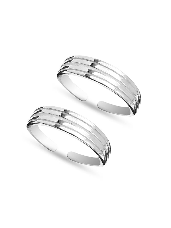 Buy 925 Sterling Silver 4 Layer Minimalistic Open Adjustable Toe Rings ...