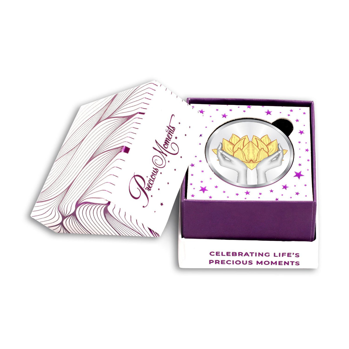 Precious Moments - Buy BIS Hallmarked Lotus Colorful Silver Coin 999 ...