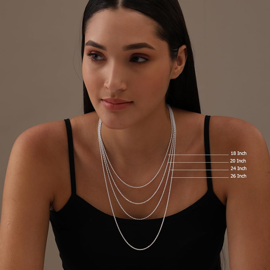 Silver Chain Necklaces for Women & Girls Online | Truesilver