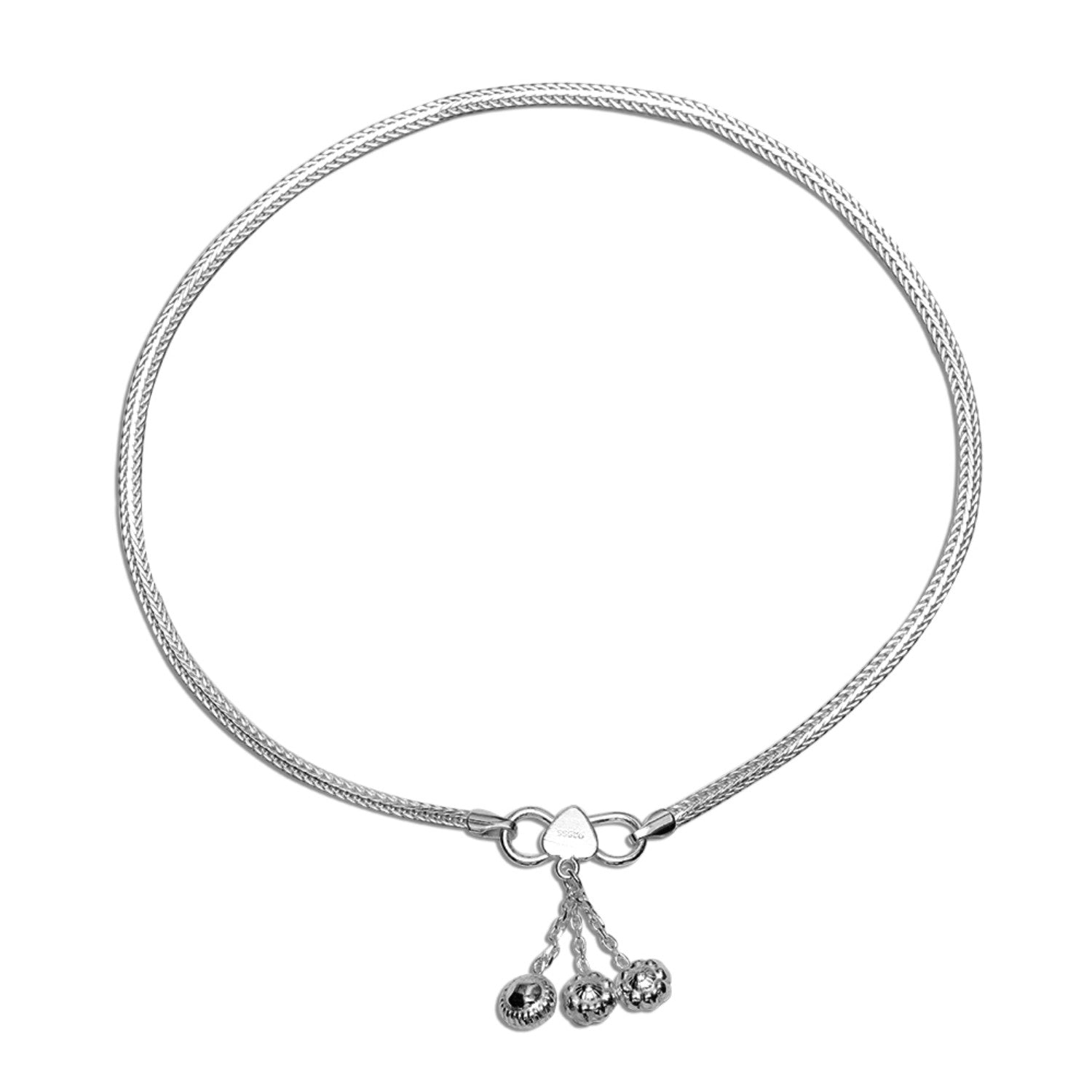 Buy Women 925 Sterling Silver Hanging Flowers Anklet Online