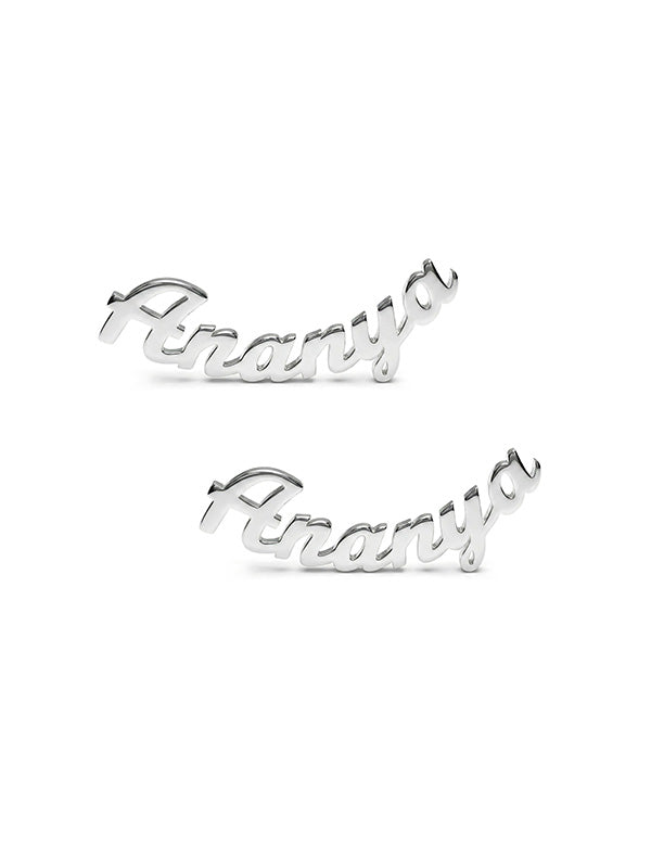 Personalized Silver Name Studs – True Silver