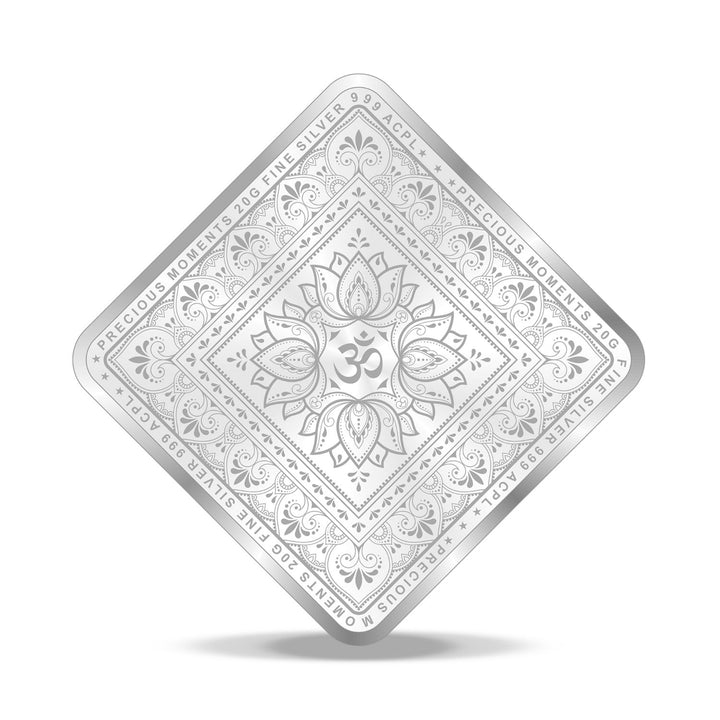 Precious Moments - Buy BIS Hallmarked Diamond Shape Om Design Silver ...