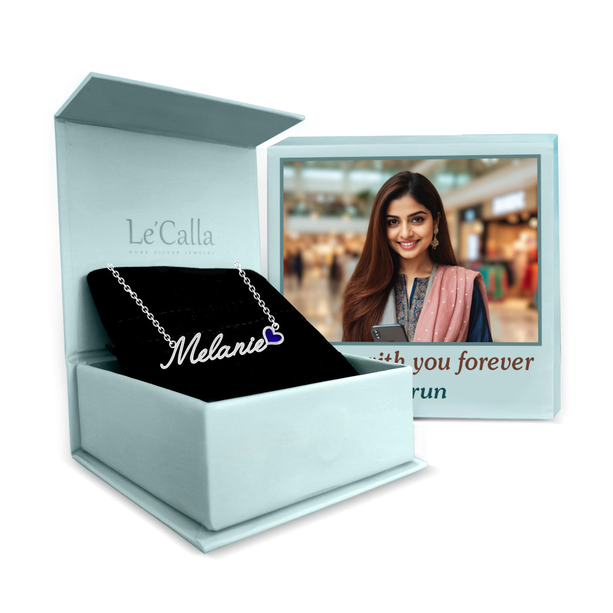 Shop Personalised Necklace in Silver with Engraved Charm | TrueSilver