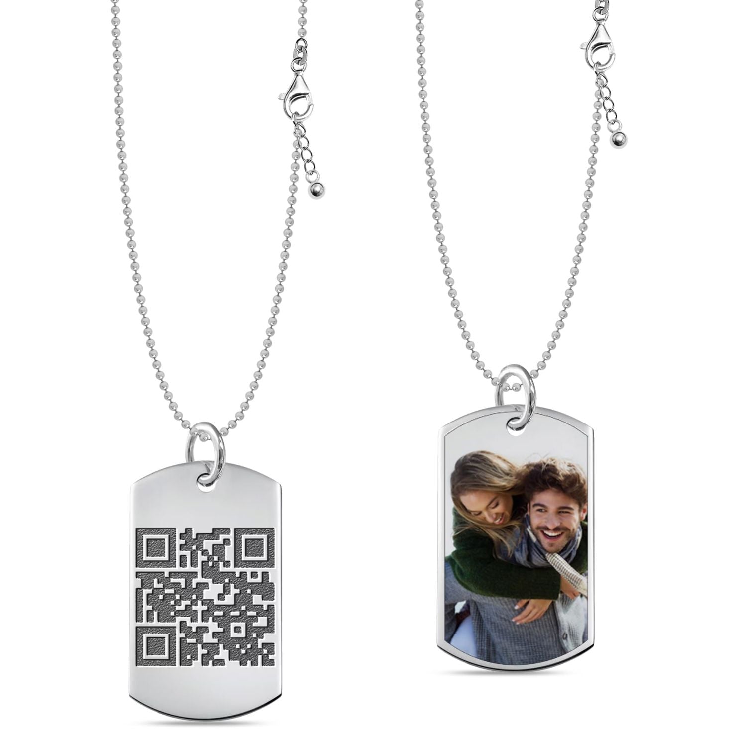 LeCalla - Buy Personalised 925 Sterling Silver Photo QR Code Reversible ...