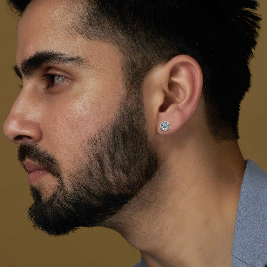 Buy Silver Earrings for Men with Modern Designs | TrueSilver