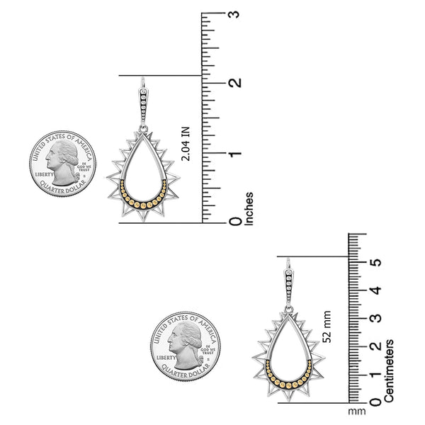 LeCalla - Buy 925 Sterling Silver 18K Gold-Plated Open Pyramid Drop Dangle Leverback Earrings ...