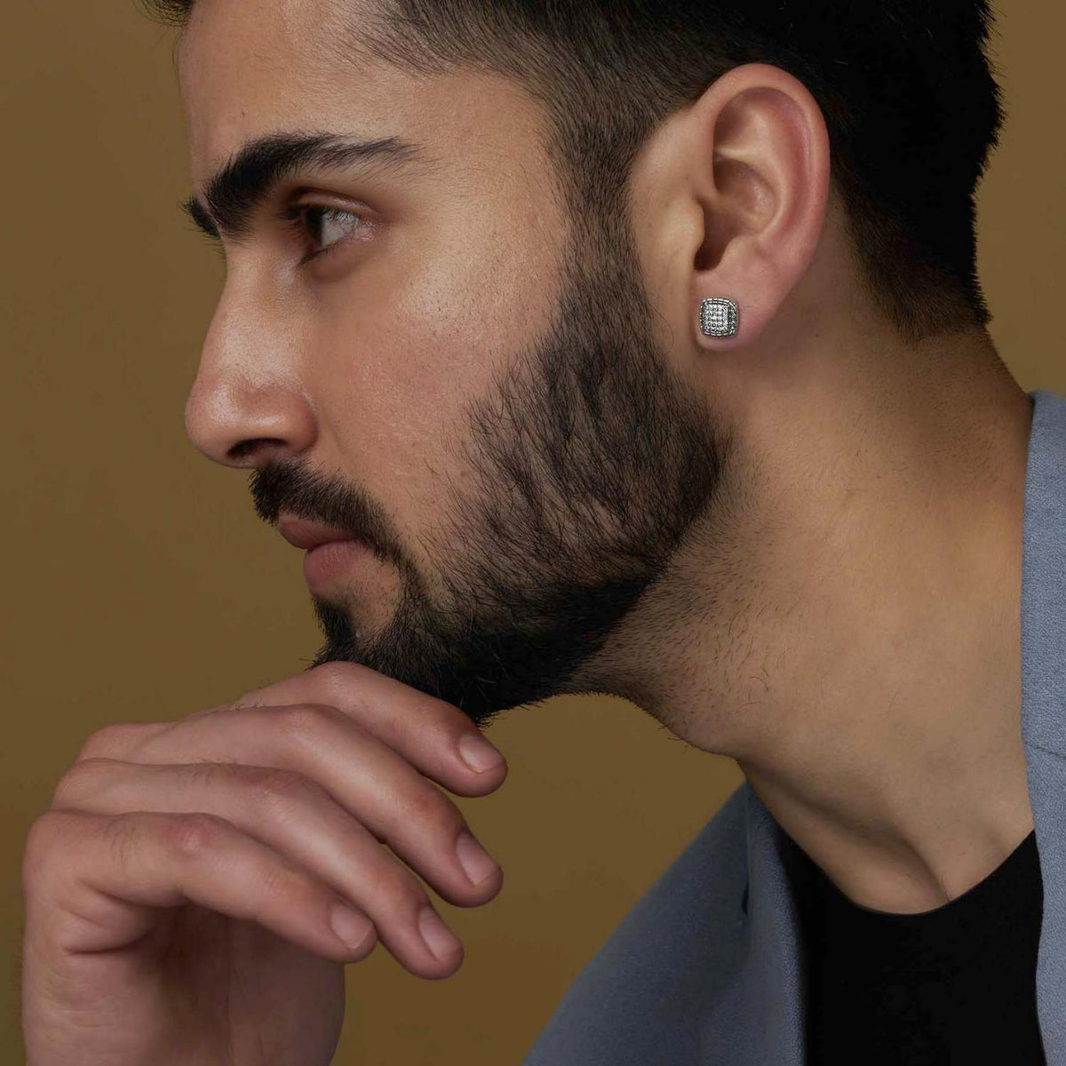 Mens Silver Stud Earrings |925 Sterling for Premium Look