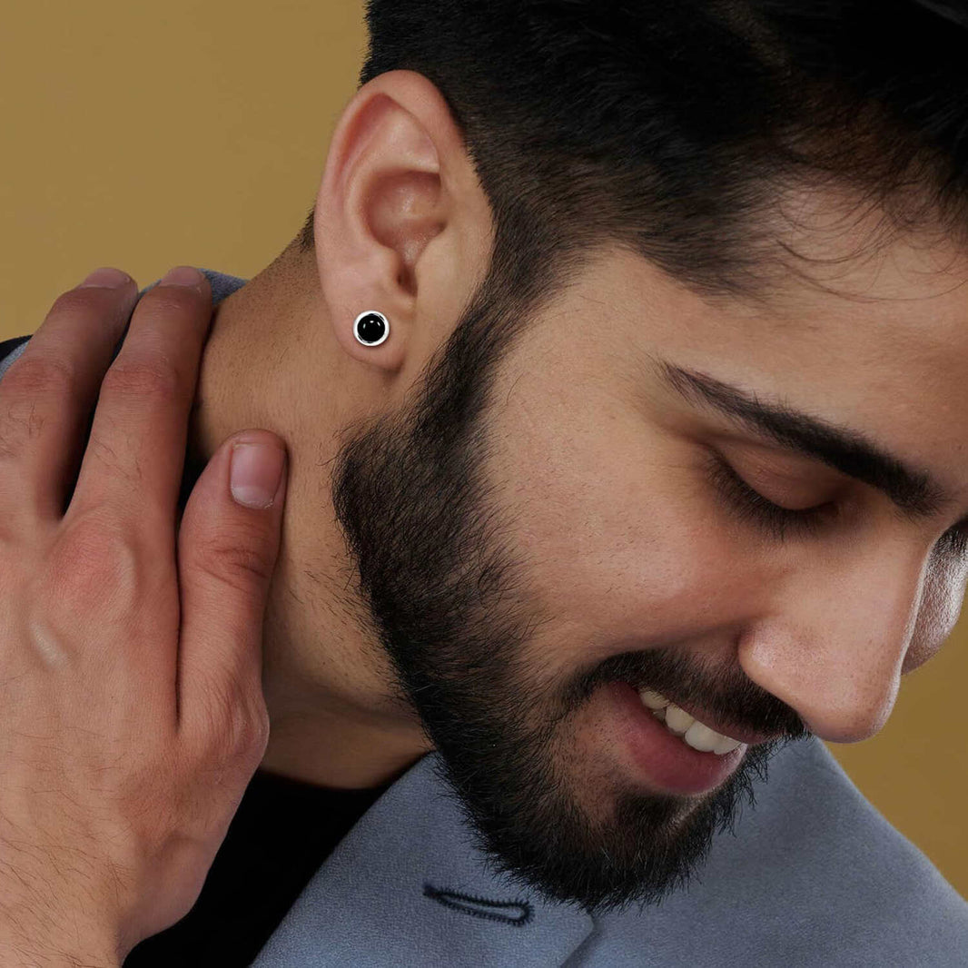 Mens Silver Stud Earrings |925 Sterling for Premium Look