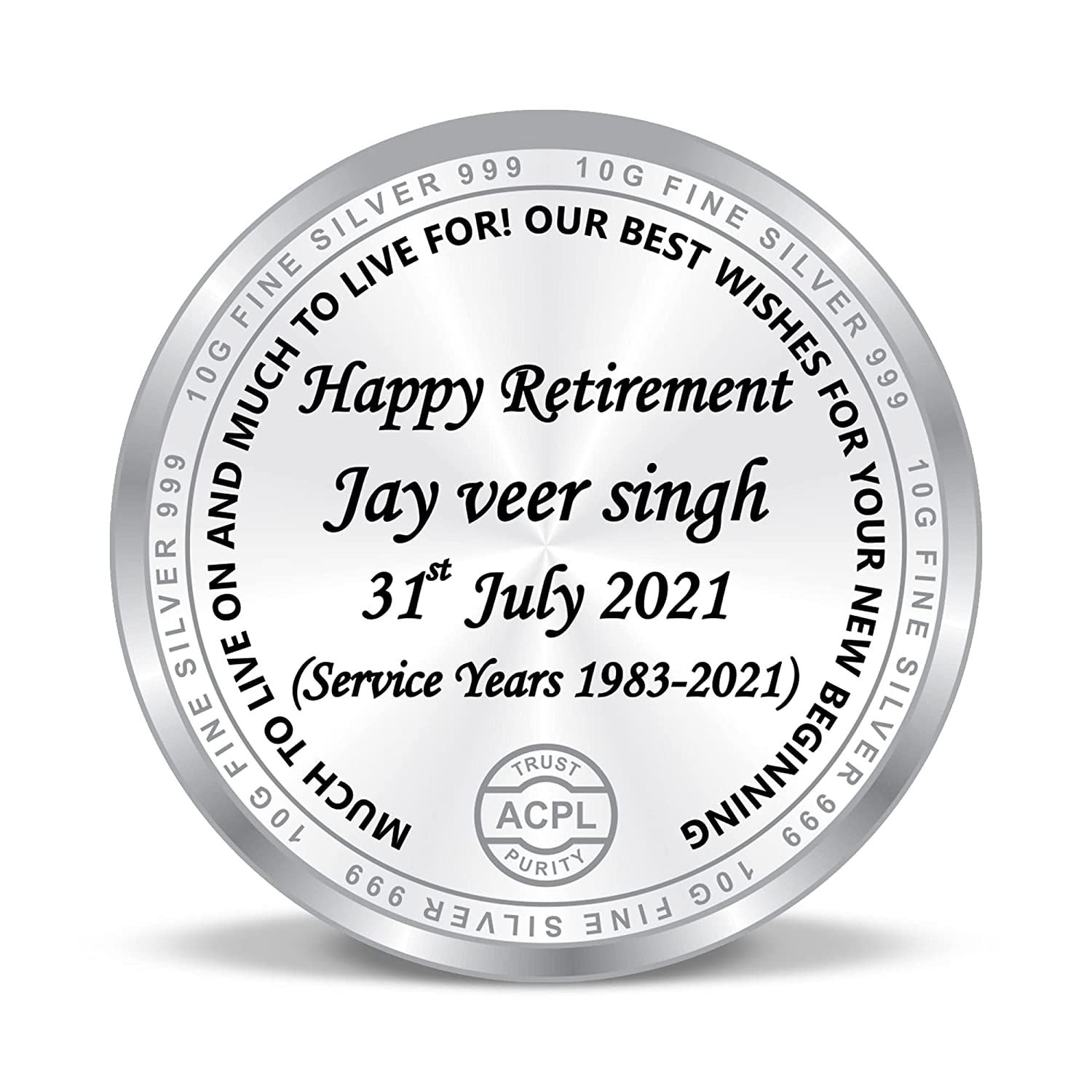Precious Moments - Buy Personalised Retirement Day Gift 20GM Silver ...