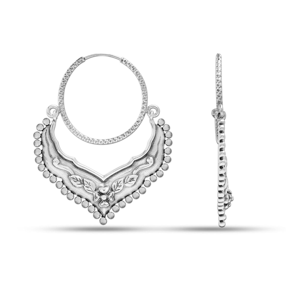Buy Silver Bali Earrings Online in India | TrueSilver