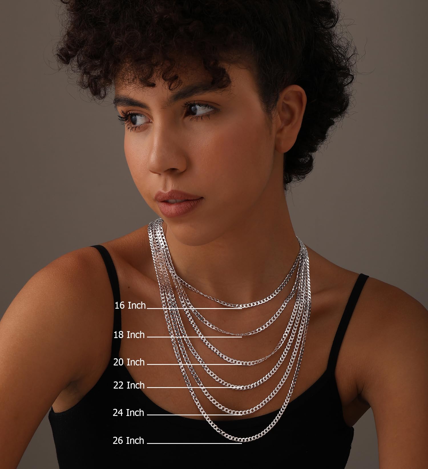 Buy 925 Sterling Silver Italian 5mm Diamond-Cut Cuban Link Curb Chain ...