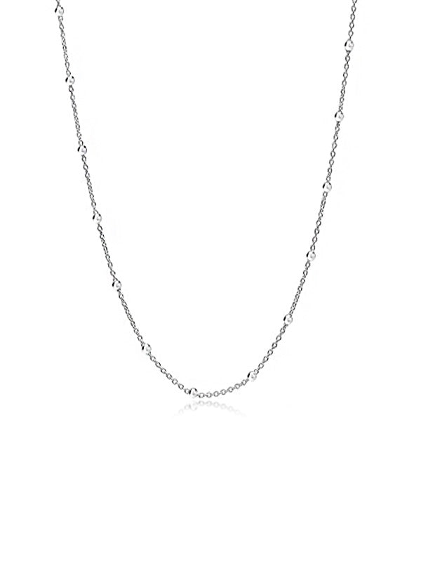 Buy Italian Ball Bead Station Silver Chain 1.5mm | TrueSilver