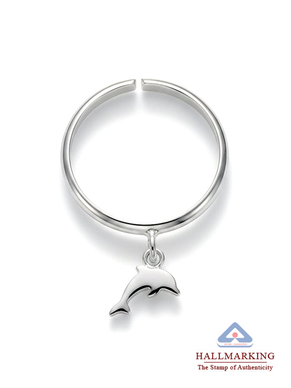 Ocean Bliss Dolphin Adjustable Silver Toe Ring – True Silver