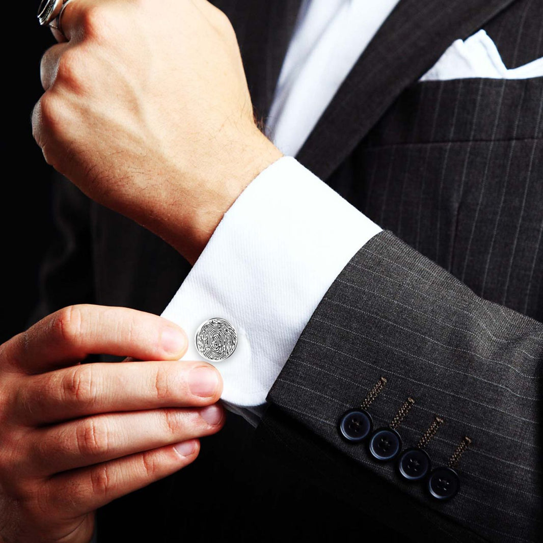 Buy Personalised Silver Cufflinks for Men & Boys Online | TrueSilver