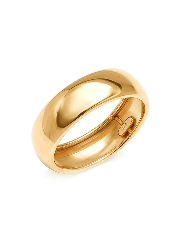Round Shape Modern Ring in Flash Gold – True Silver