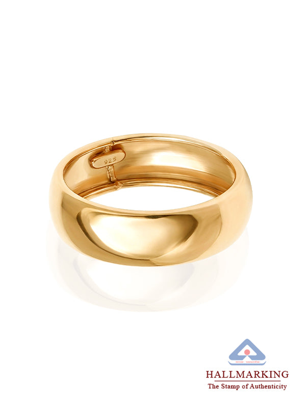 Round Shape Modern Ring in Flash Gold – True Silver